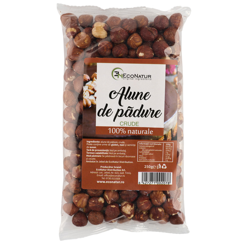 Alune de padure, crude 250g Econatur - EcoNatur.ro