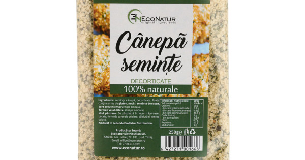 Seminte canepa decorticate 250g Econatur - EcoNatur.ro
